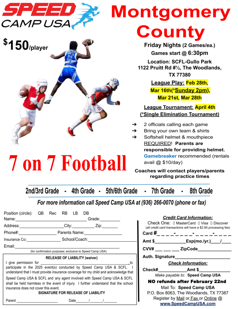 Montgomery County 7 on 7 Football League — Speed Camp USA
